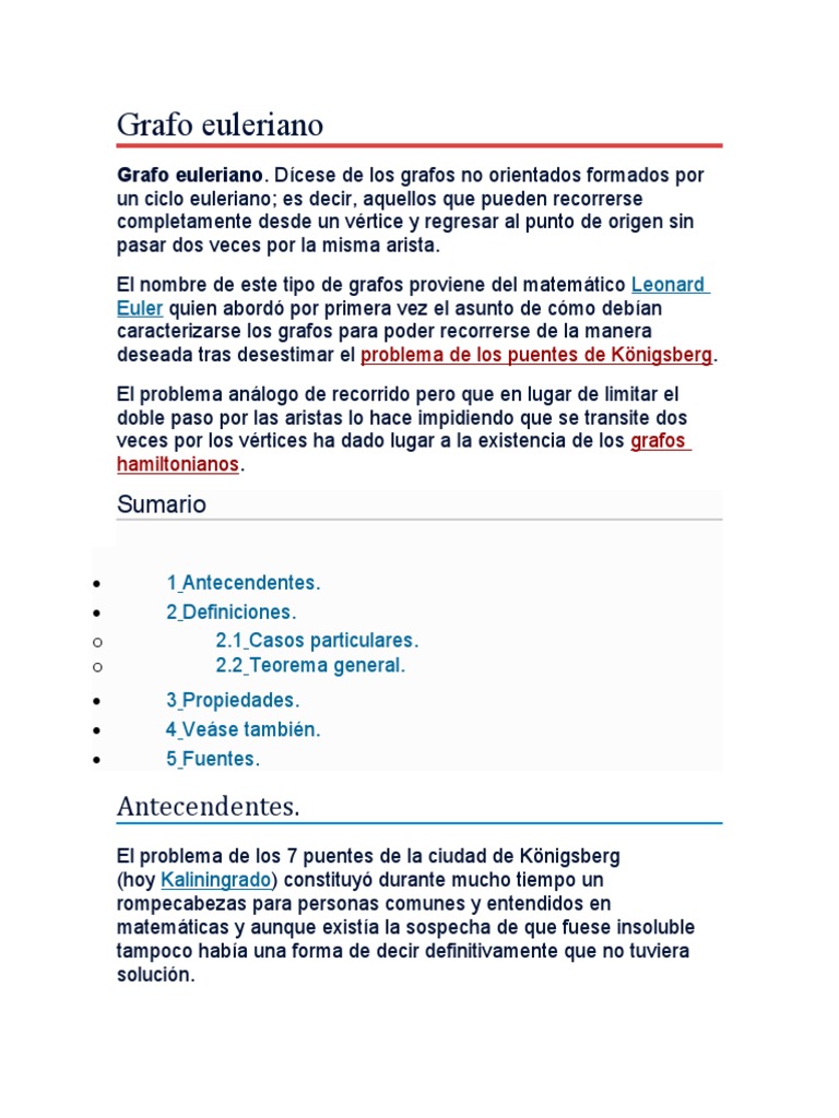 Introducción a los Grafos Eulerianos | PDF | Teoría de grafos | Matemáticas discretas