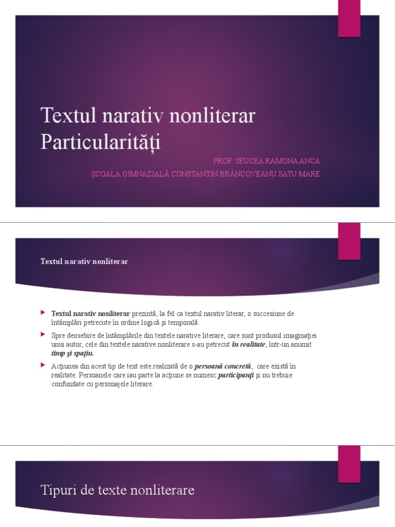 Textul Narativ Nonliterar | PDF
