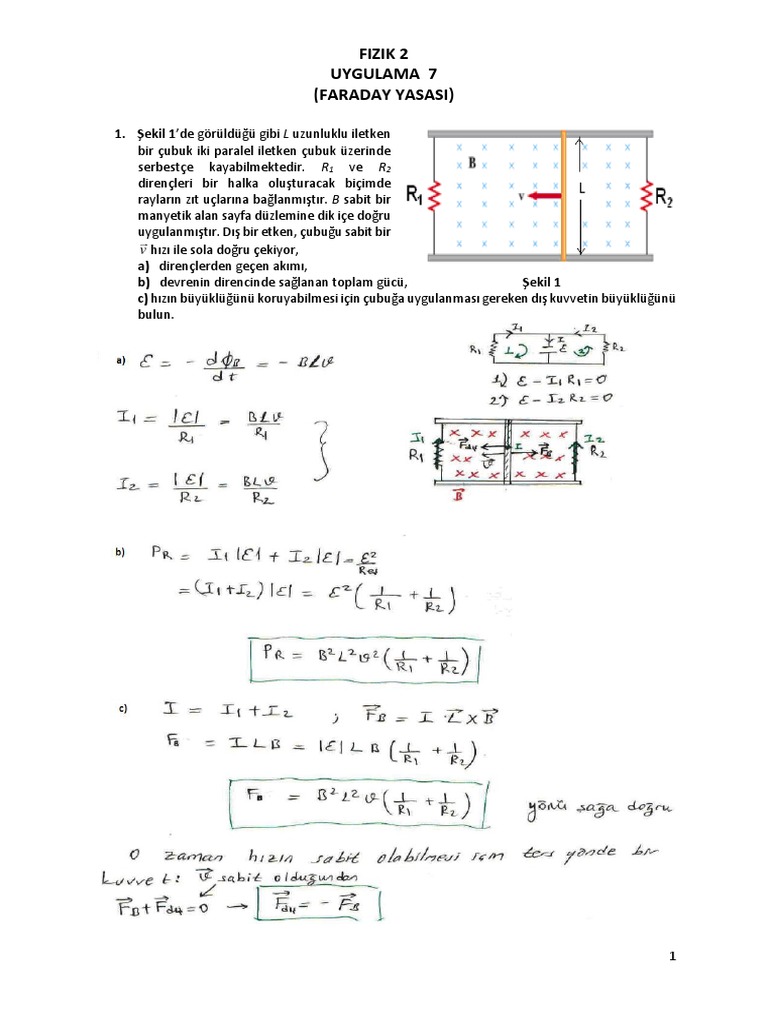 Fizik 2 Uygulama 7 (Faraday Yasasi) | PDF