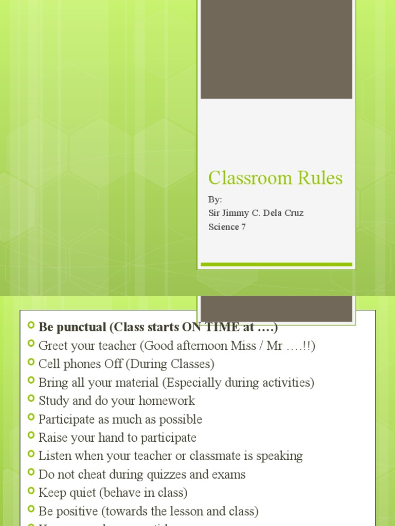 Essential Classroom Rules for Students | PDF