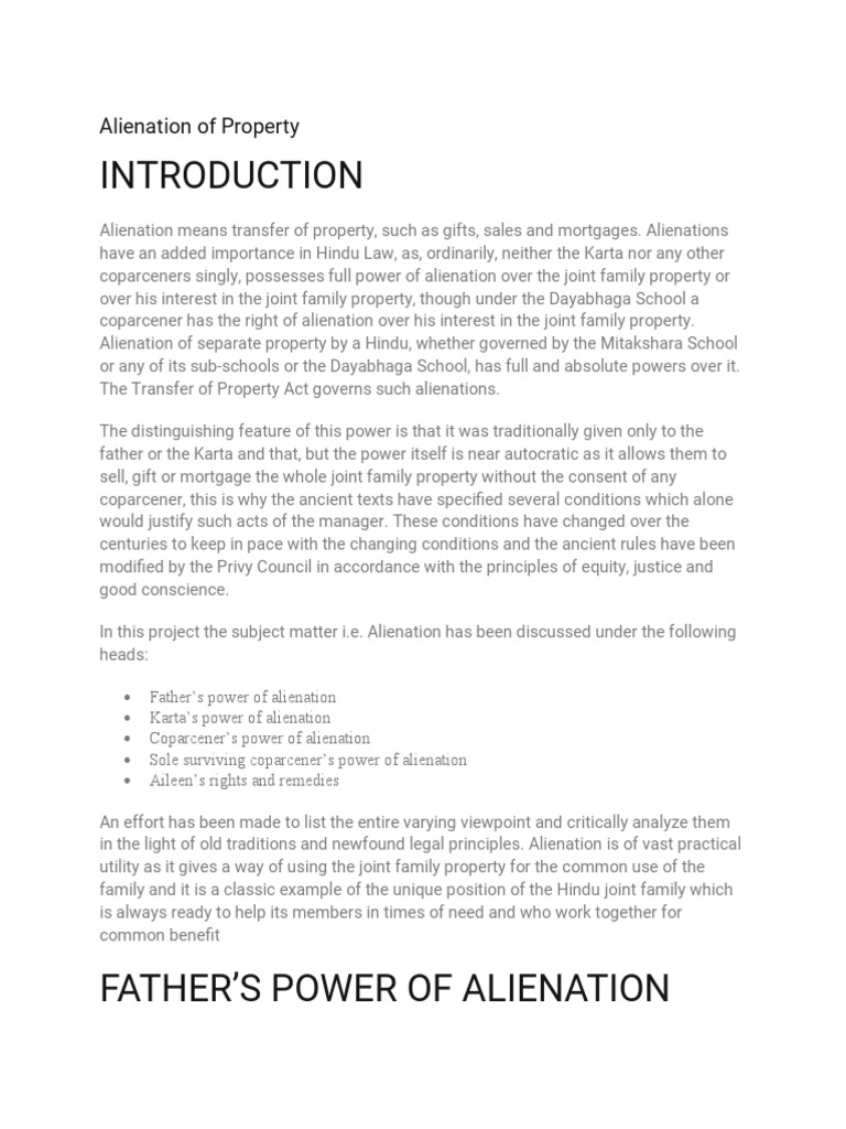 Alienation of Property | PDF | Concurrent Estate | Burden Of Proof (Law)