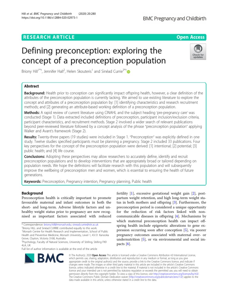 Defining Preconception Exploring The Concept | PDF | Pregnancy | Sexual ...