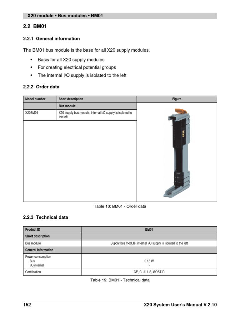 X20 Module - Bus Modules - BM01 | PDF | Nature