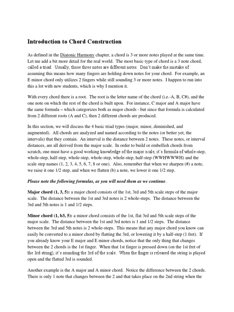 29 Introduction To Chord Construction | PDF | Interval (Music) | Chord ...
