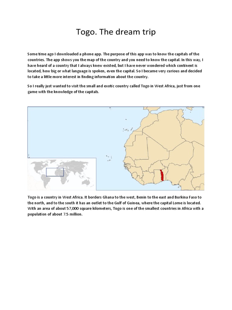 Discovering Togo: Capital, Culture, and Languages | PDF