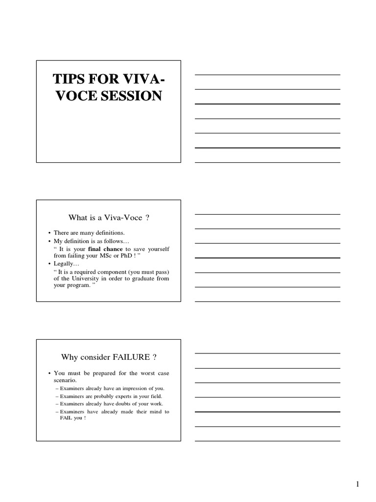 Tips For Viva Voce Session | PDF | Thesis | Cognition