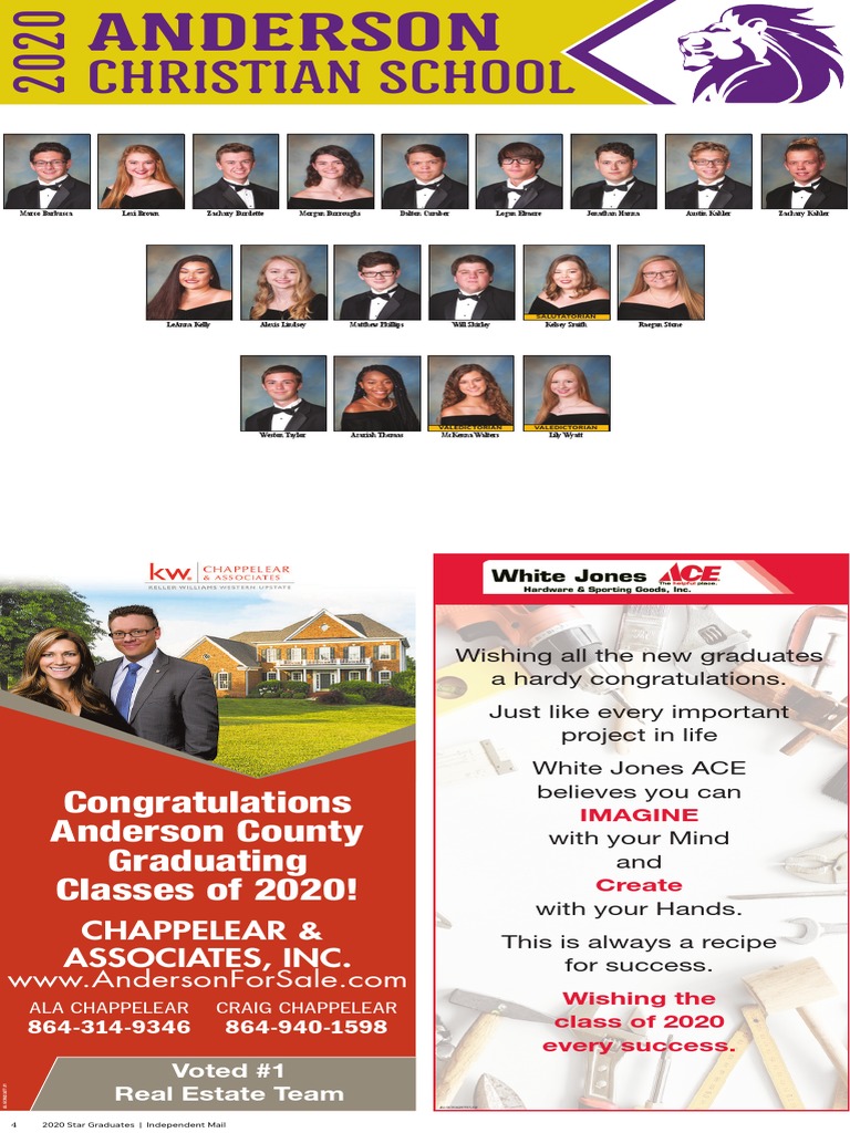 Anderson Christian School 2020 Grads | PDF