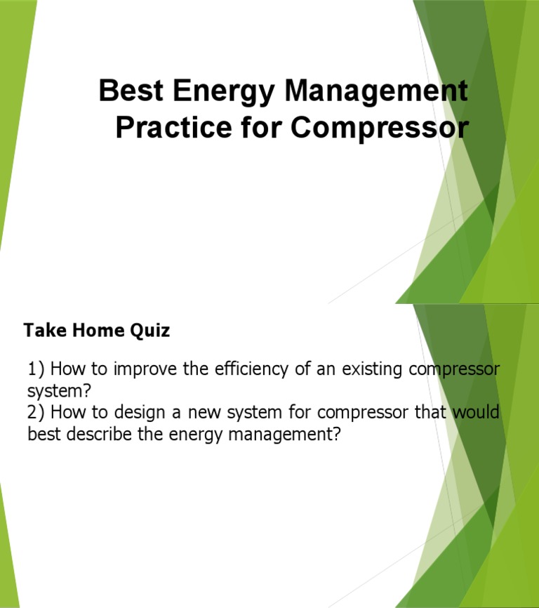 Best Energy Management Practice For Compressor | PDF