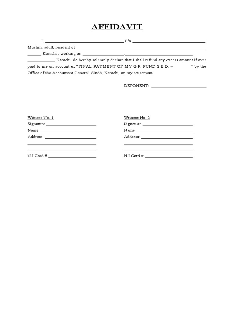 Affidavit For GP Fund | PDF