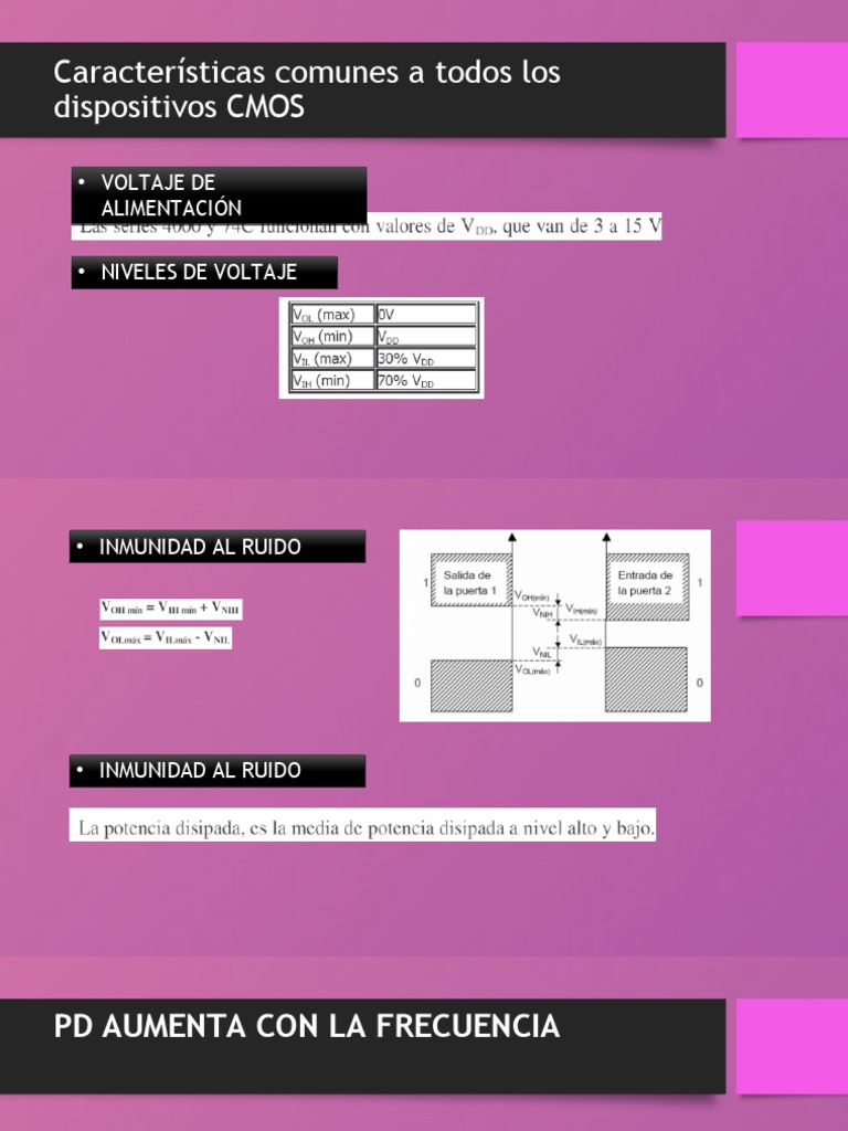 Caracteristicas Cmos | PDF | Cmos | Circuito integrado