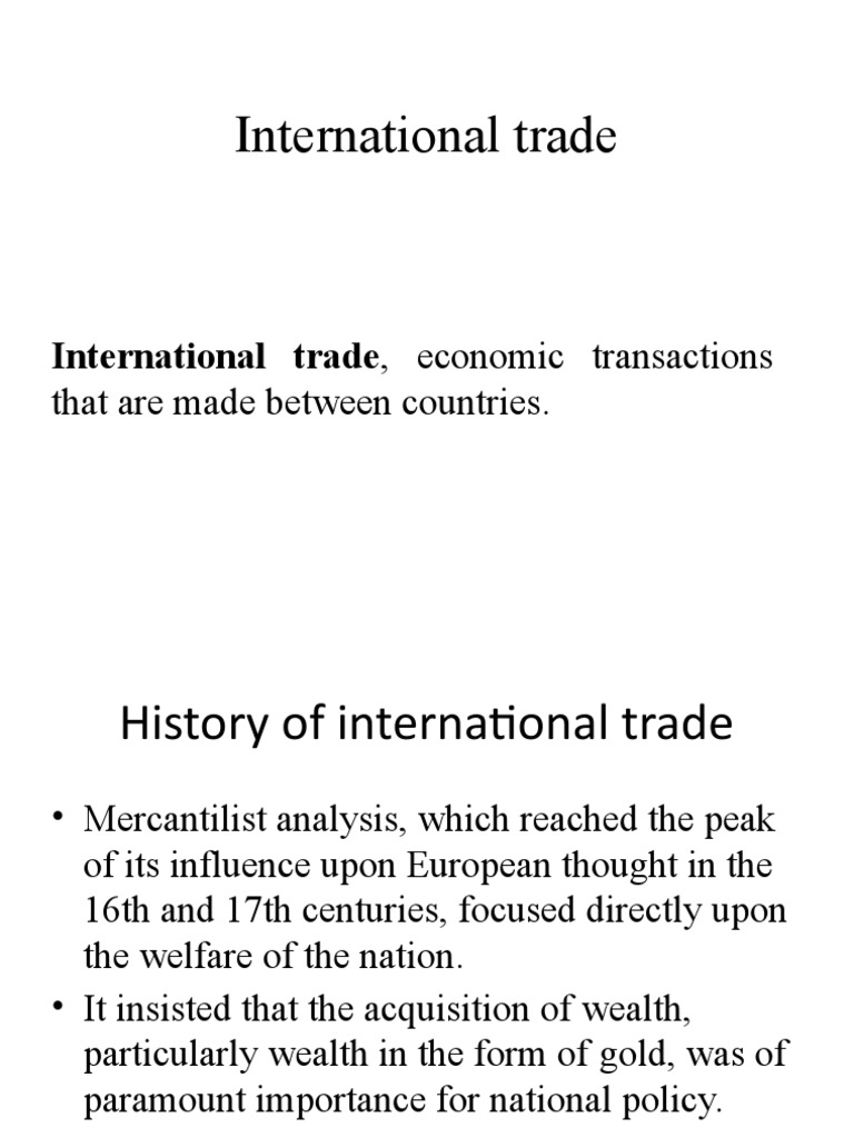 Difference Between International Trade and Internal Trade | PDF ...