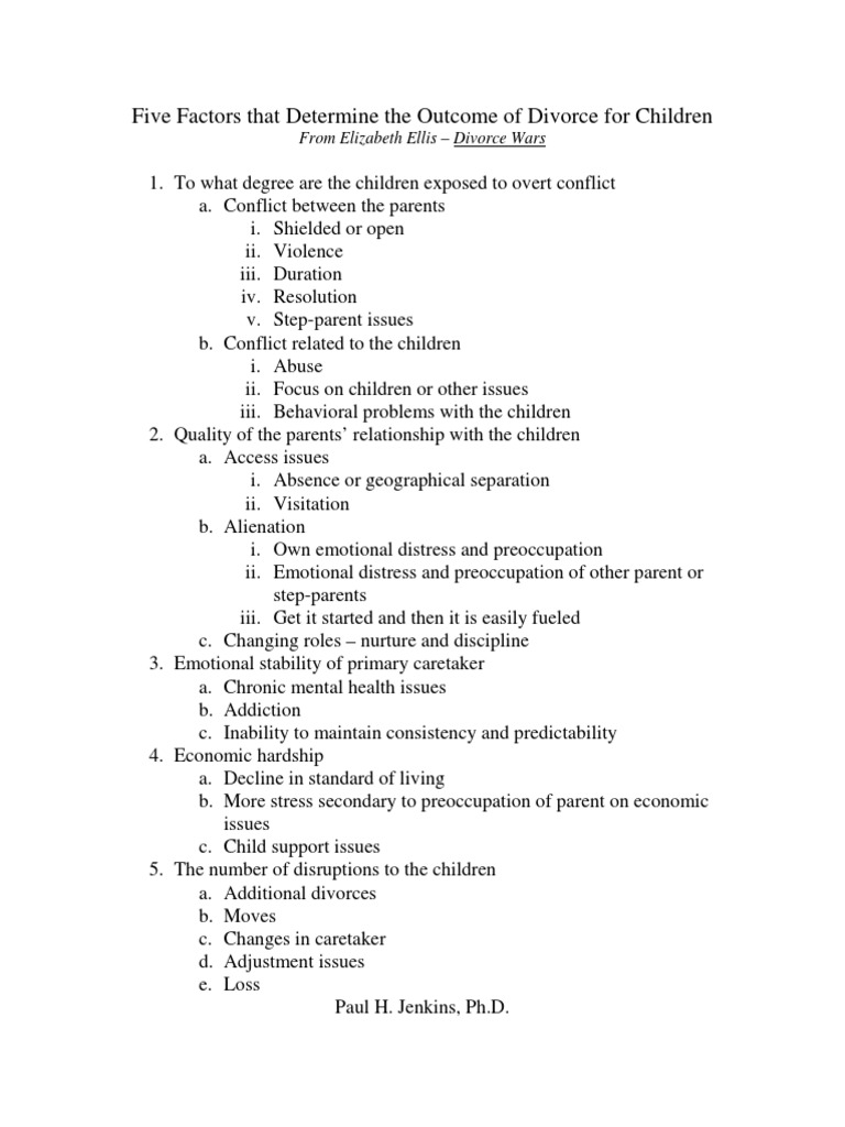 Divorce Impact on Children | PDF