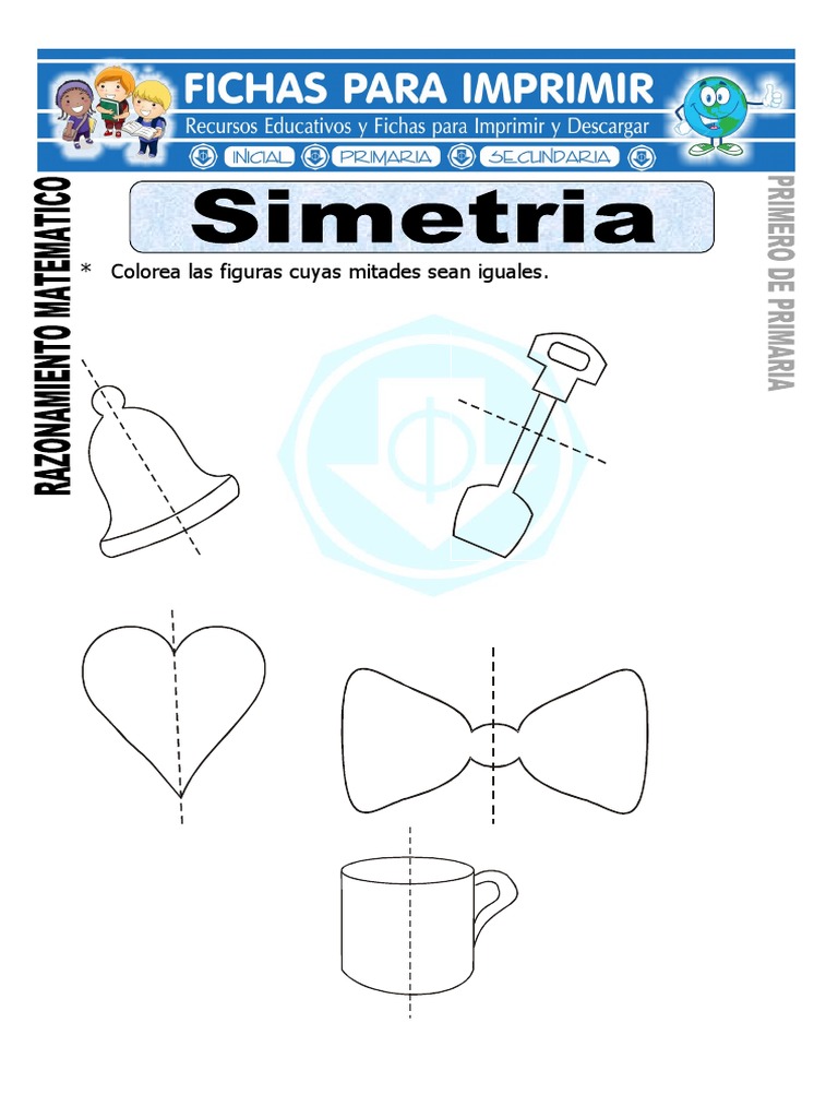 Ficha de Simetría para Primero de Primaria | PDF