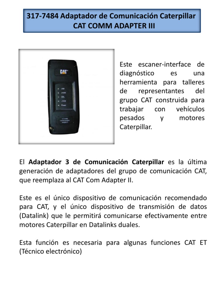 Comm Adapter 3 (Mentor Caterpillar) PDF | PDF
