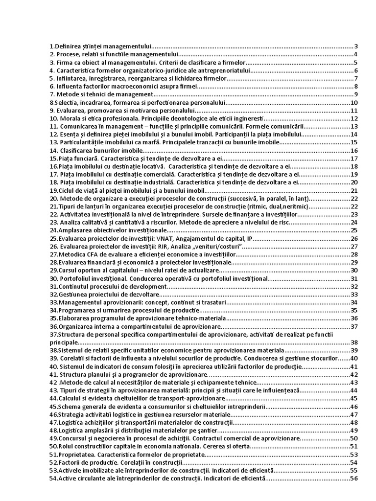 Teorie Final Cu Cuprins | PDF