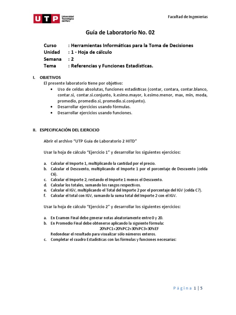 S01.s2 - Resolver Ejercicios | PDF | Hoja de cálculo | Informática