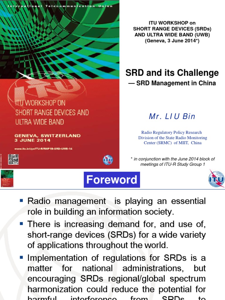 SRD and Its Challenge - SRD Management in China | PDF | Ultra Wideband ...