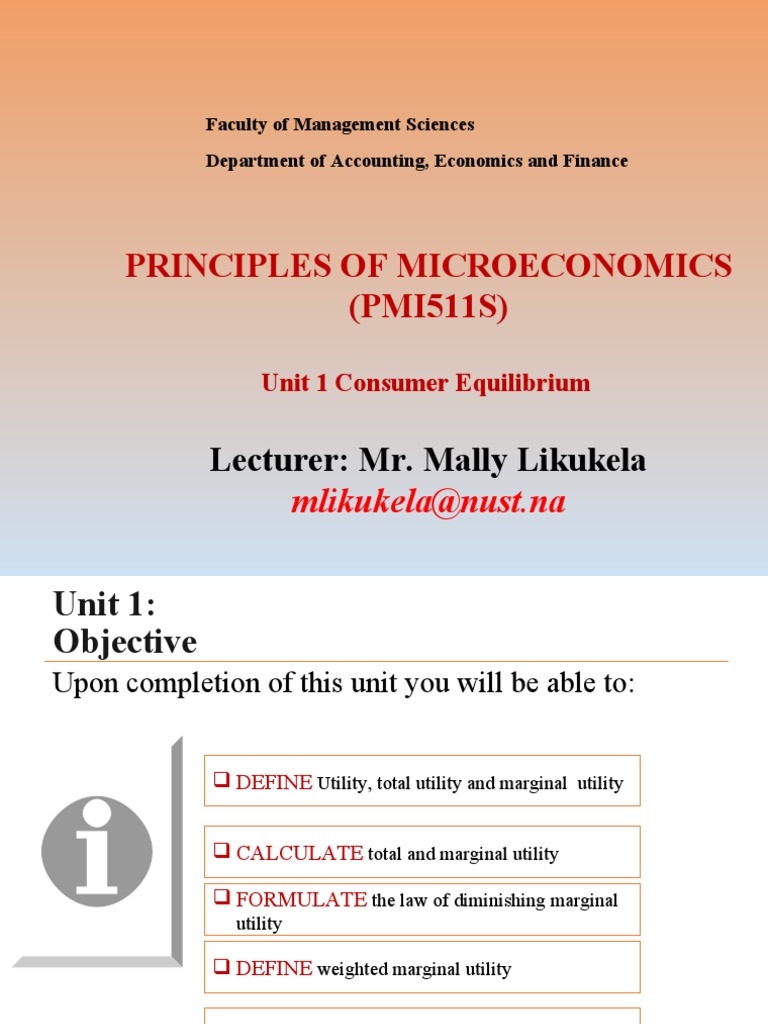 Unit 6 Consumer Equilibrium 2019 Pdf Utility Marginal Utility