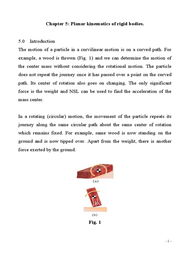 Chapter 5. Planar Kinematics of Rigid Bodies | PDF | Rotation Around A Fixed Axis | Acceleration
