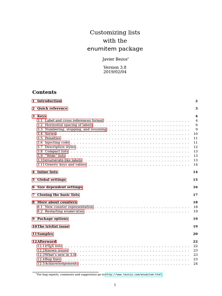 Customizing Lists With The Enumitem Package: Javier Bezos 2019/02/04 ...