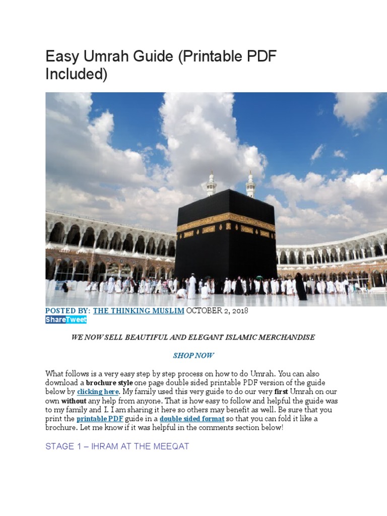 Easy Umrah Guide (Printable PDF Included) : Stage 1 - Ihram at The ...