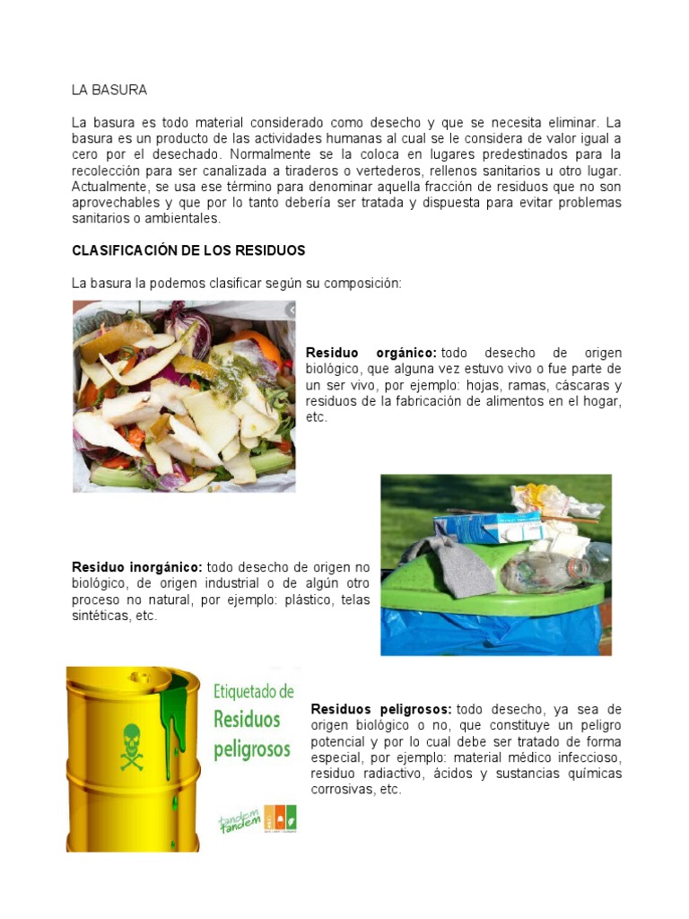 La Basura | PDF | Residuos | Vertedero