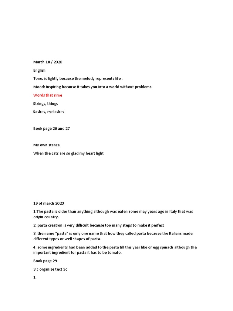 Inspiring Poetry & Pasta Origins | PDF