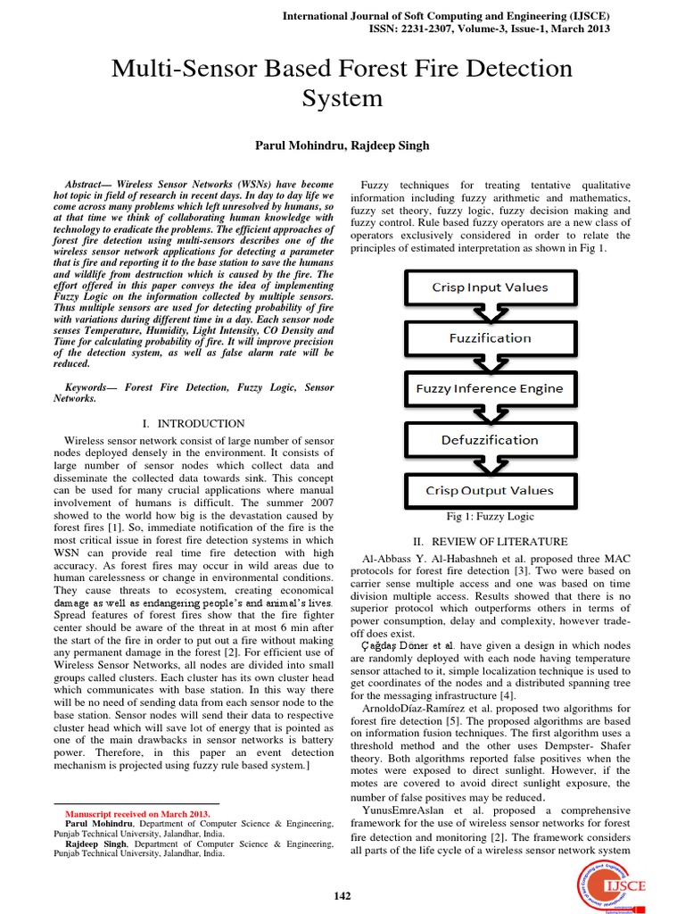 Multi-Sensor Based Forest Fire Detection | PDF | Fuzzy Logic | Wireless Sensor Network