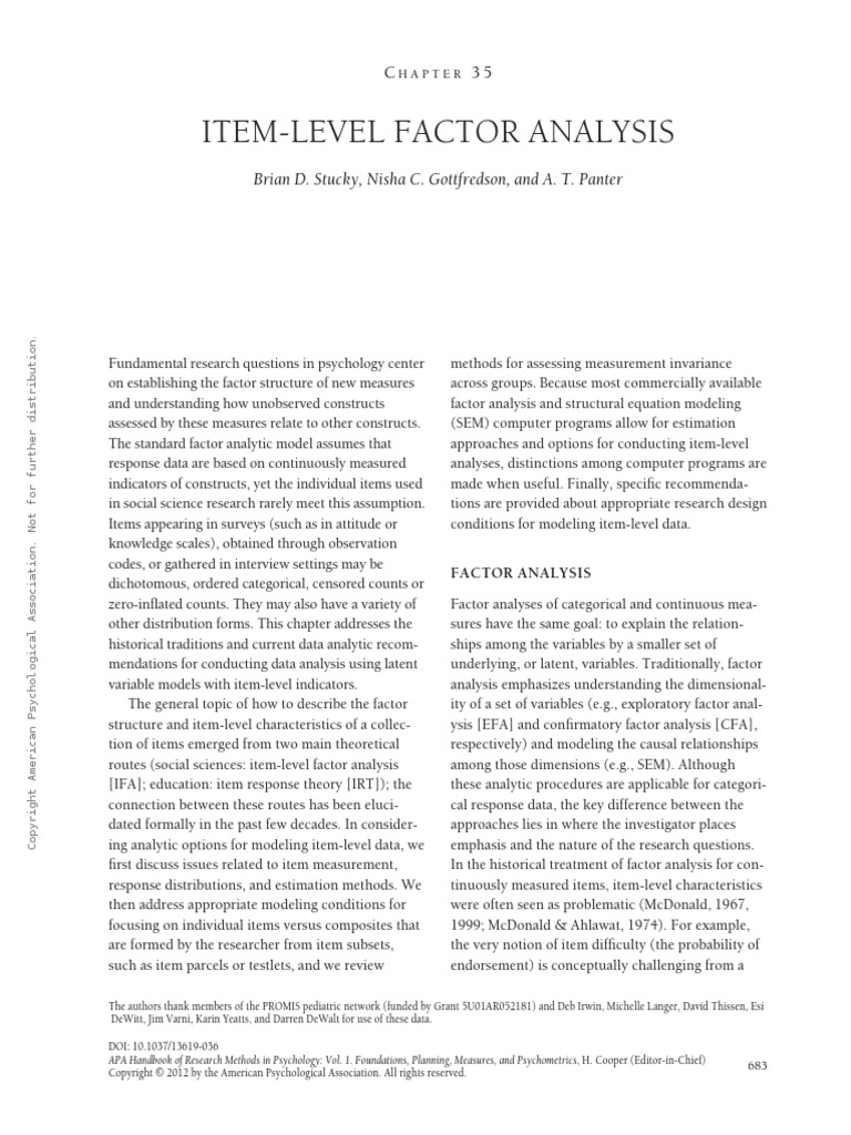 Item-Level Factor Analysis | PDF | Factor Analysis | Structural Equation Modeling