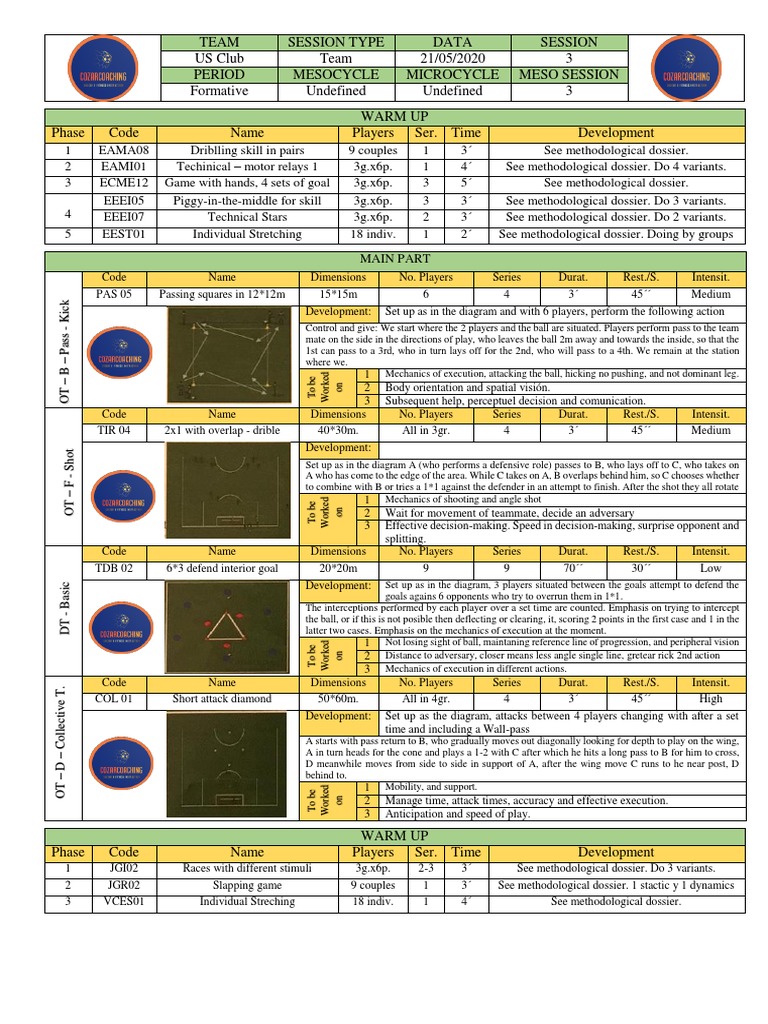 Soccer High Perfomance Training Plan Model Global | PDF | Leisure ...