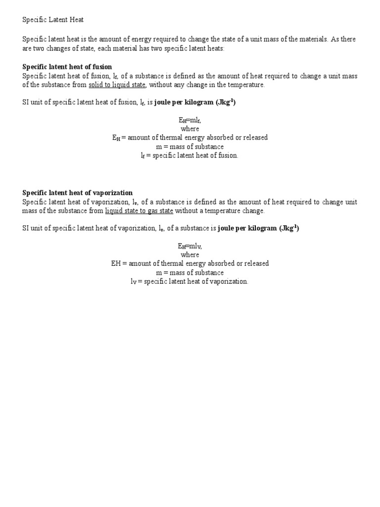 Latent Heat Questions | PDF | Latent Heat | Heat