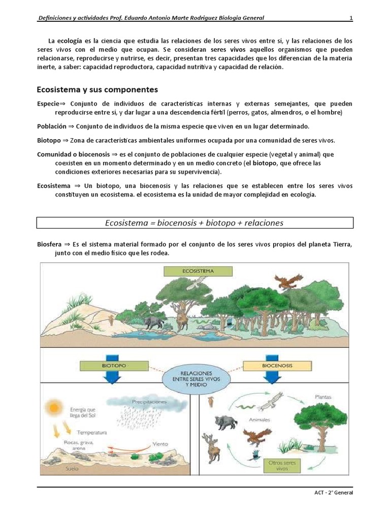 Actividades Sobre Ecosistemas | PDF | Ecosistema | Población mundial