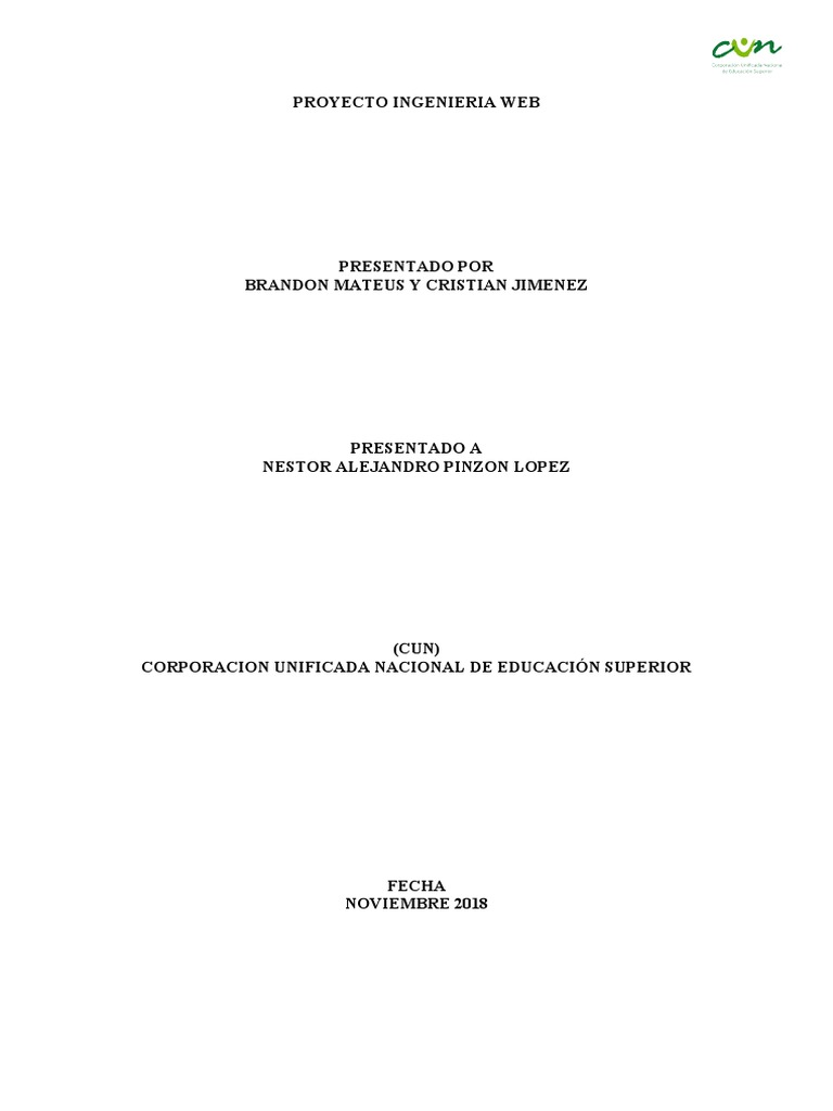 Proyecto Ing-Web | PDF | Ingeniería de software | Software