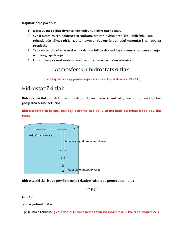 Hidrostatski Tlak | PDF
