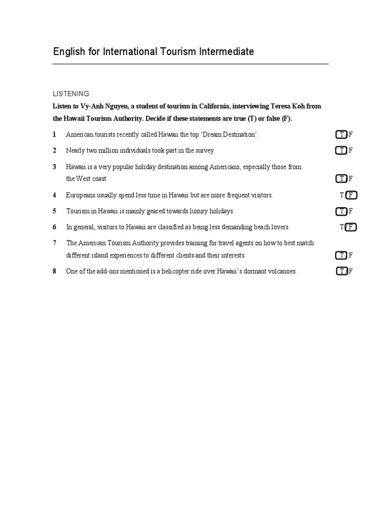 English For International Tourism Intermediate | PDF