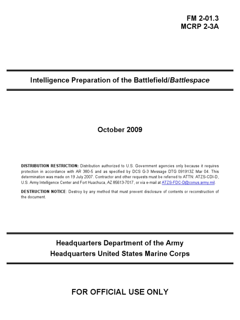 FM 2-01.3 Ipb | PDF | Military Intelligence | Staff (Military)