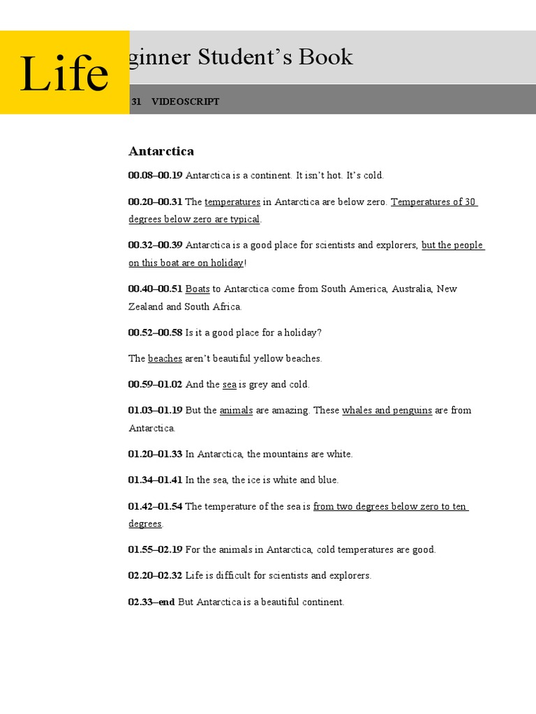 Life Life: Beginner Student's Book | PDF