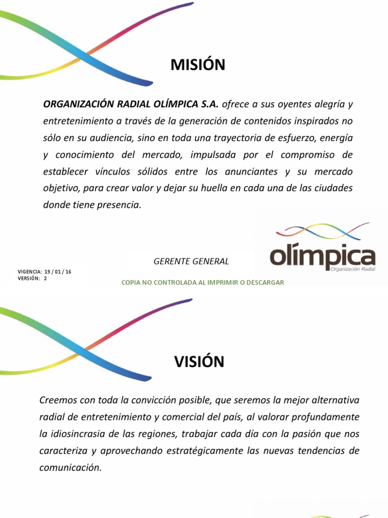 Misión Visión Política y Objetivos de Calidad | PDF | Business | Science