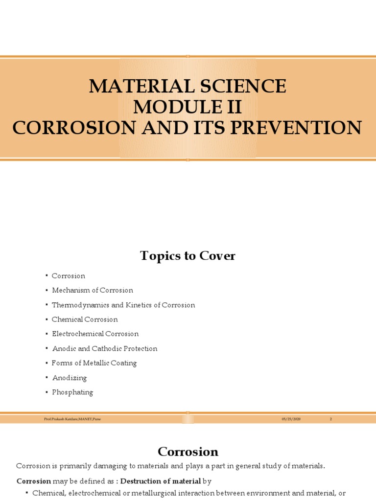 Corrosion and Its Prevention | PDF | Corrosion | Electrochemistry