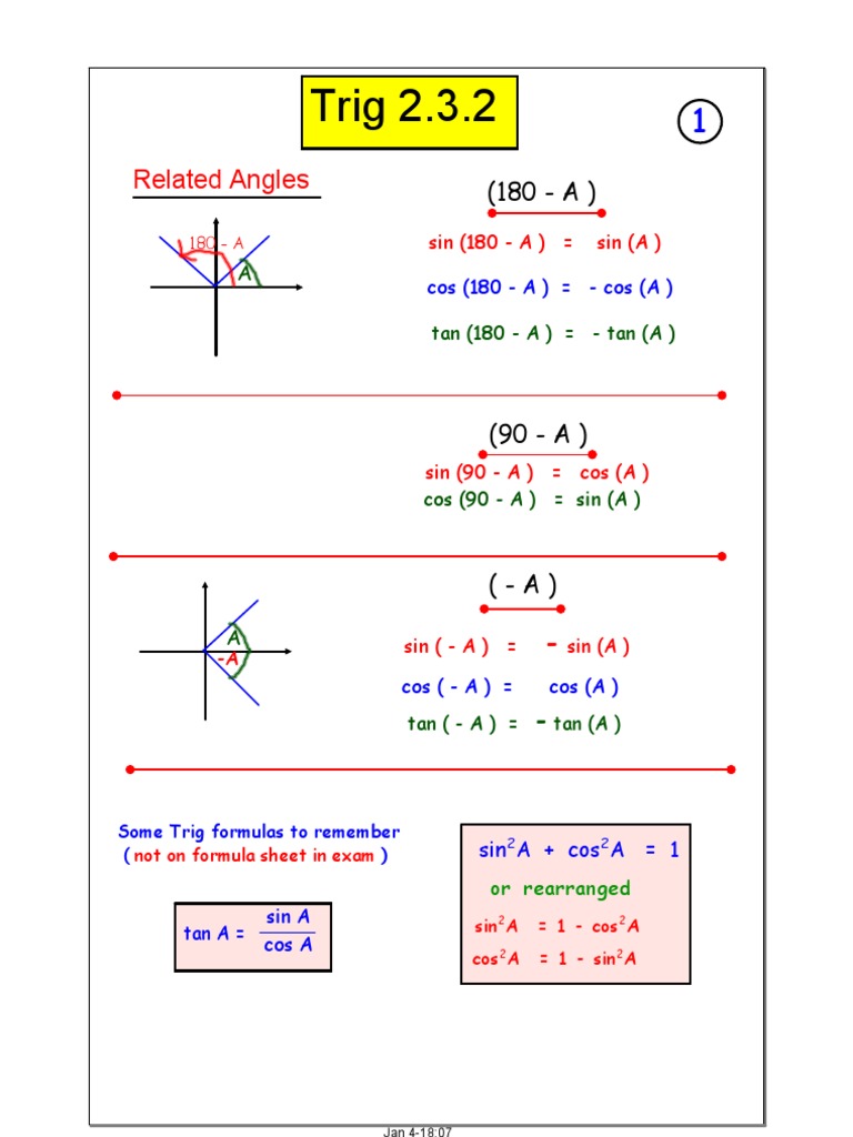 Trig 2 3 2 Related Angles Sine Trigonometric Functions Free 30 Day Trial Scribd