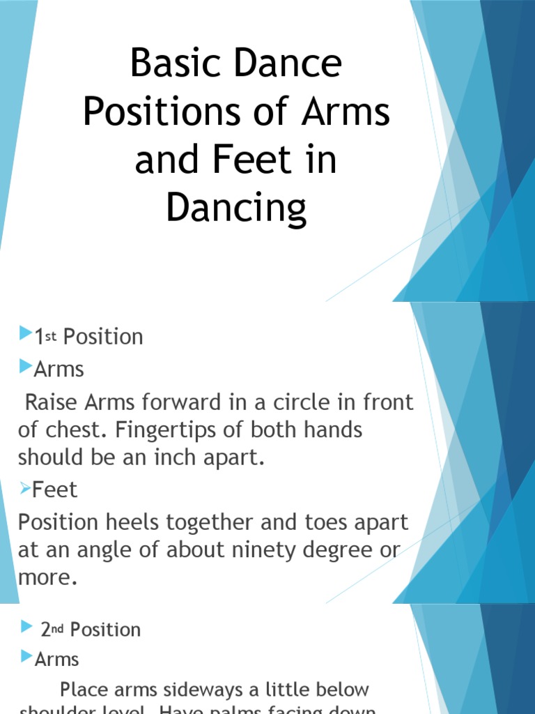 Basic Dance Positions of Arms and Feet in Dancing | PDF