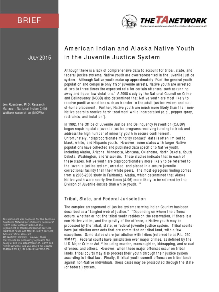 American Indian and Alaska Native Youth | PDF | Juvenile Delinquency ...