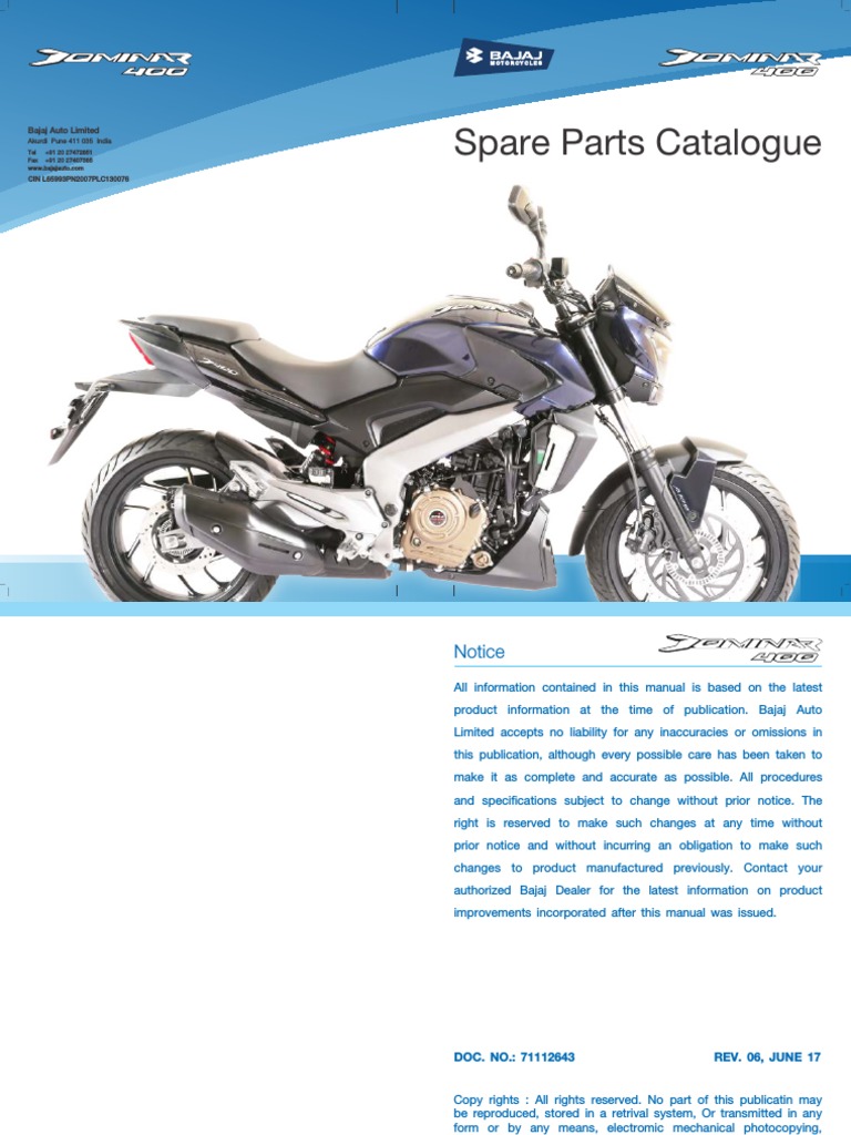Spare Parts Catalogue: Bajaj Auto Limited | PDF | Brake | Engines