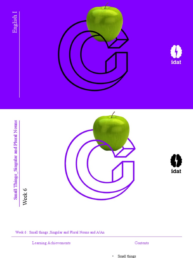 Week 6 - Small Things - Singular and Plural Nouns | PDF | Plural ...