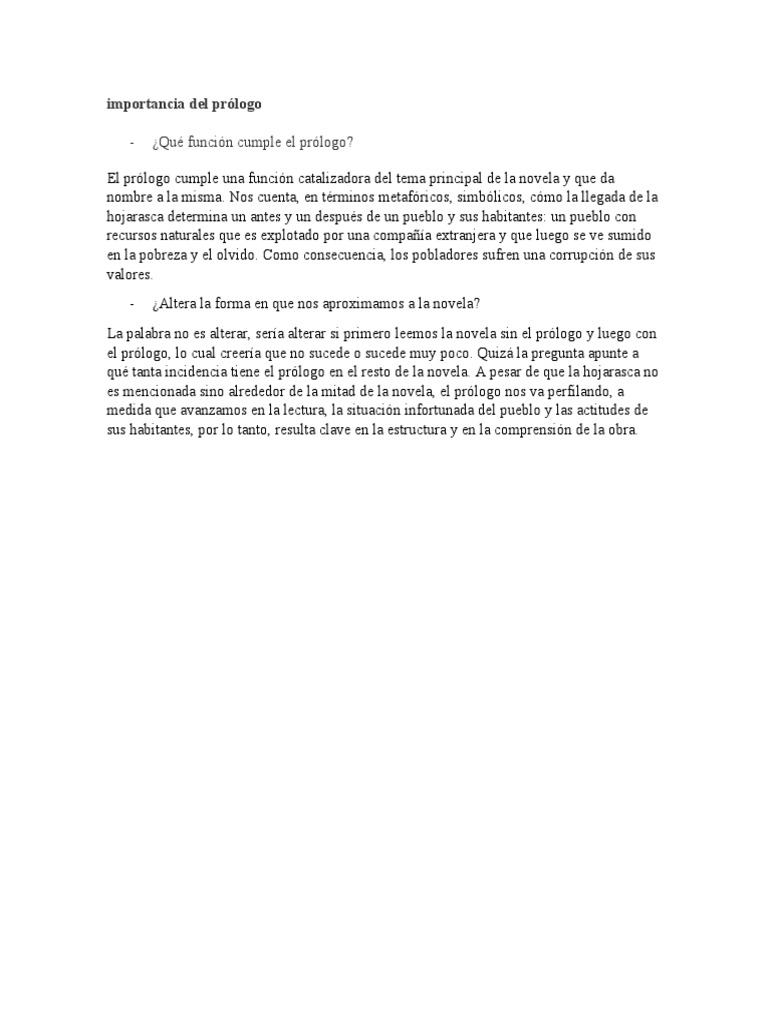 Función y relevancia del prólogo | PDF