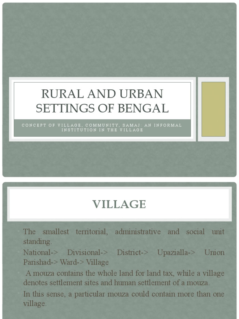 Rural and Urban Settings | PDF | Kinship | Family
