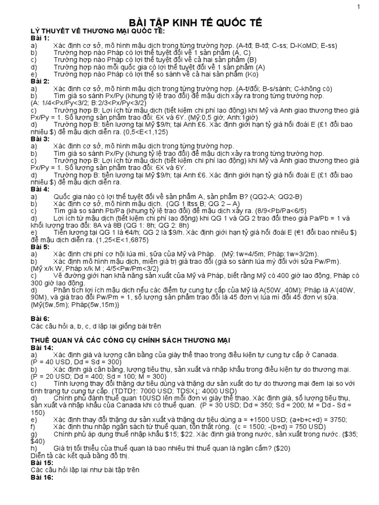 Bai Tap KTQT - Chinh Quy - 2020 DA - G I SV | PDF