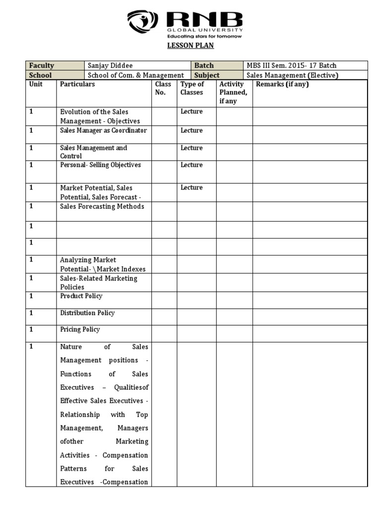 Lesson Plan Faculty Batch School Subject | PDF