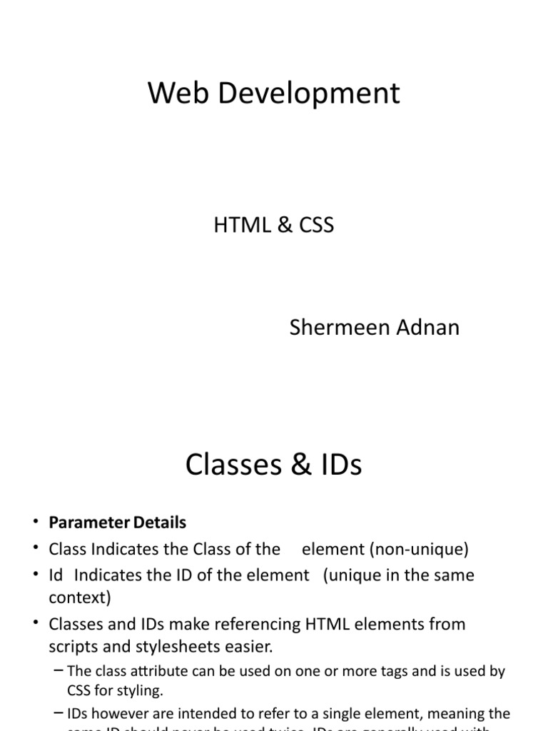 Web Development: HTML & Css | PDF | Cascading Style Sheets | Html Element