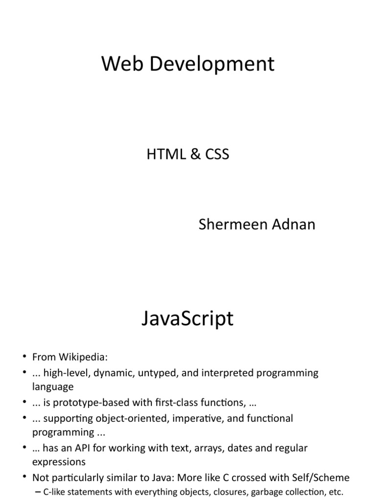 Lecture 6 HTML & Css | PDF | Java Script | Html Lecture 6 HTML & Css | PDF | Java Script | Html